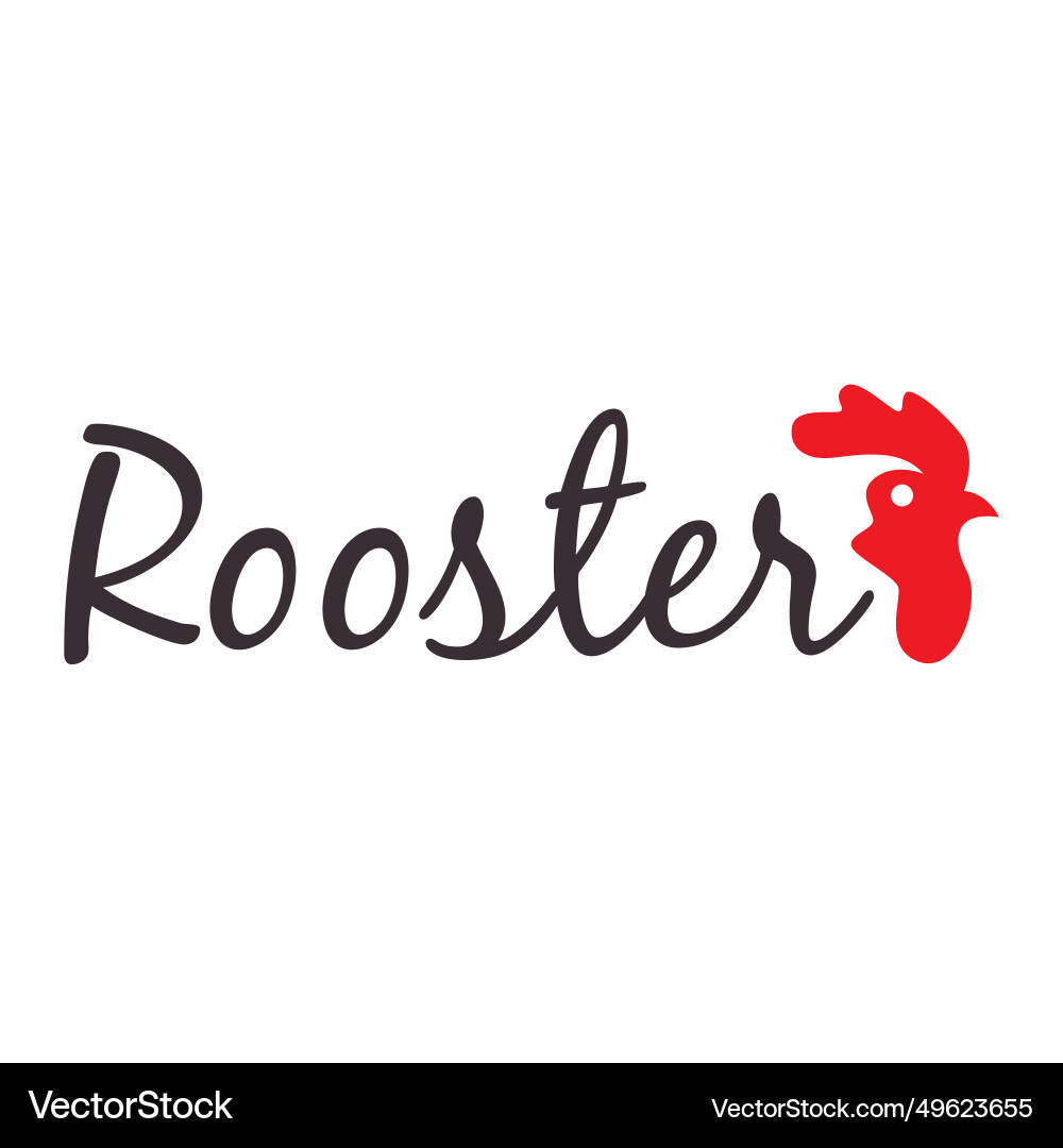Rooster typeface logo design image Royalty Free Vector Image