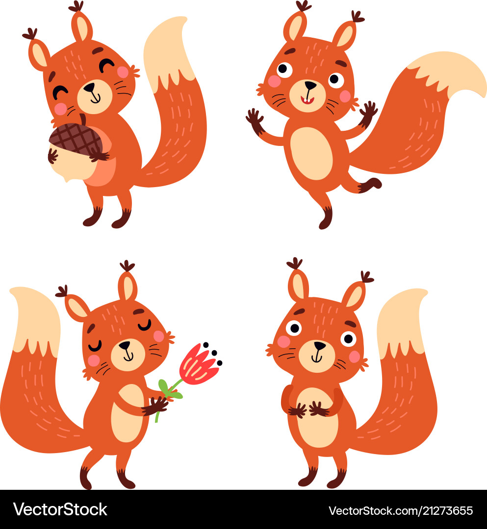 Squirrel character Royalty Free Vector Image - VectorStock