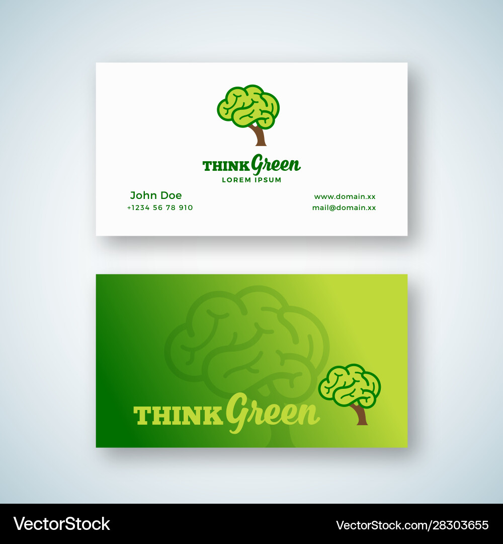 Think green abstract sign or logo Royalty Free Vector Image