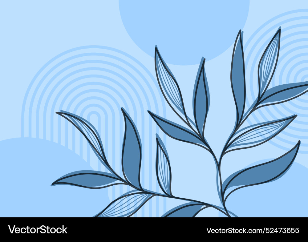 Tropical leaves plant soft blue design flower Vector Image