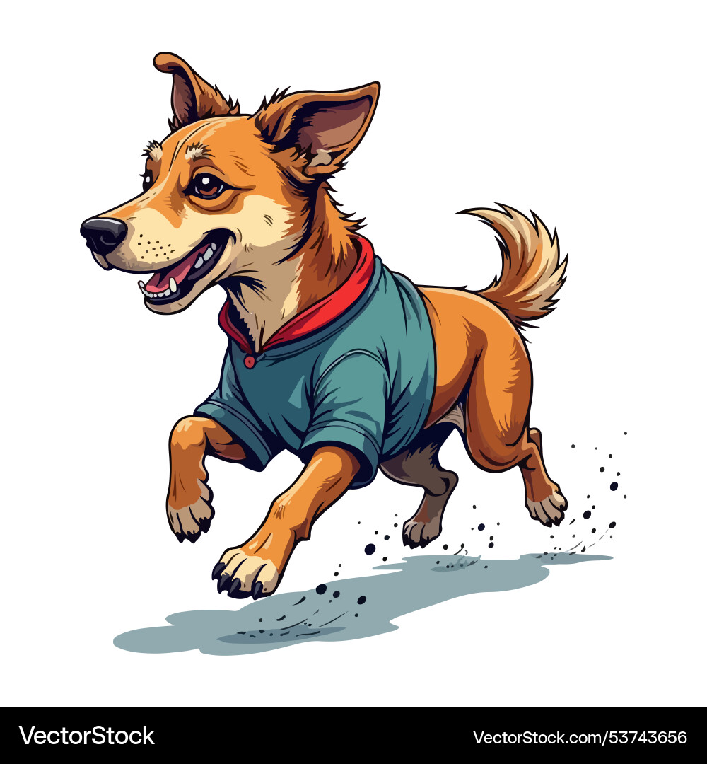 A dog running and jumping Royalty Free Vector Image