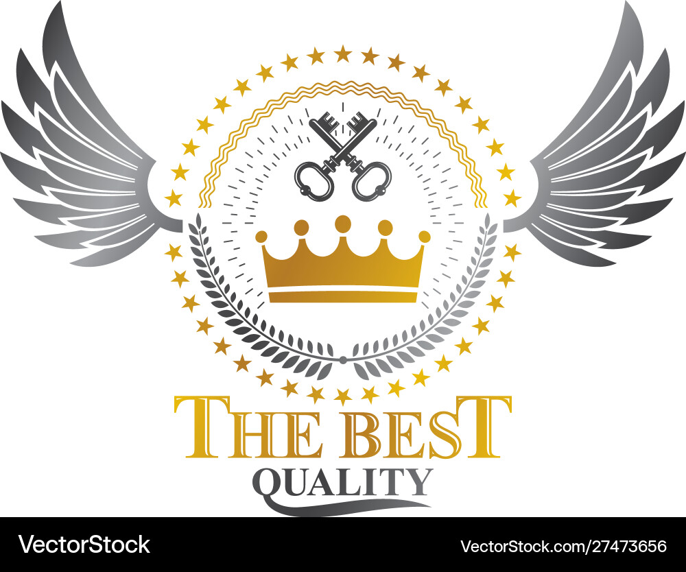 Ancient crown emblem heraldic design element Vector Image