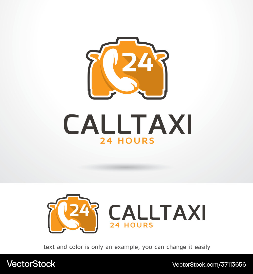 Call taxi logo template design emblem Royalty Free Vector
