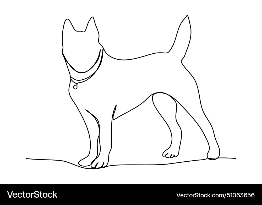 Dog one line drawing Royalty Free Vector Image
