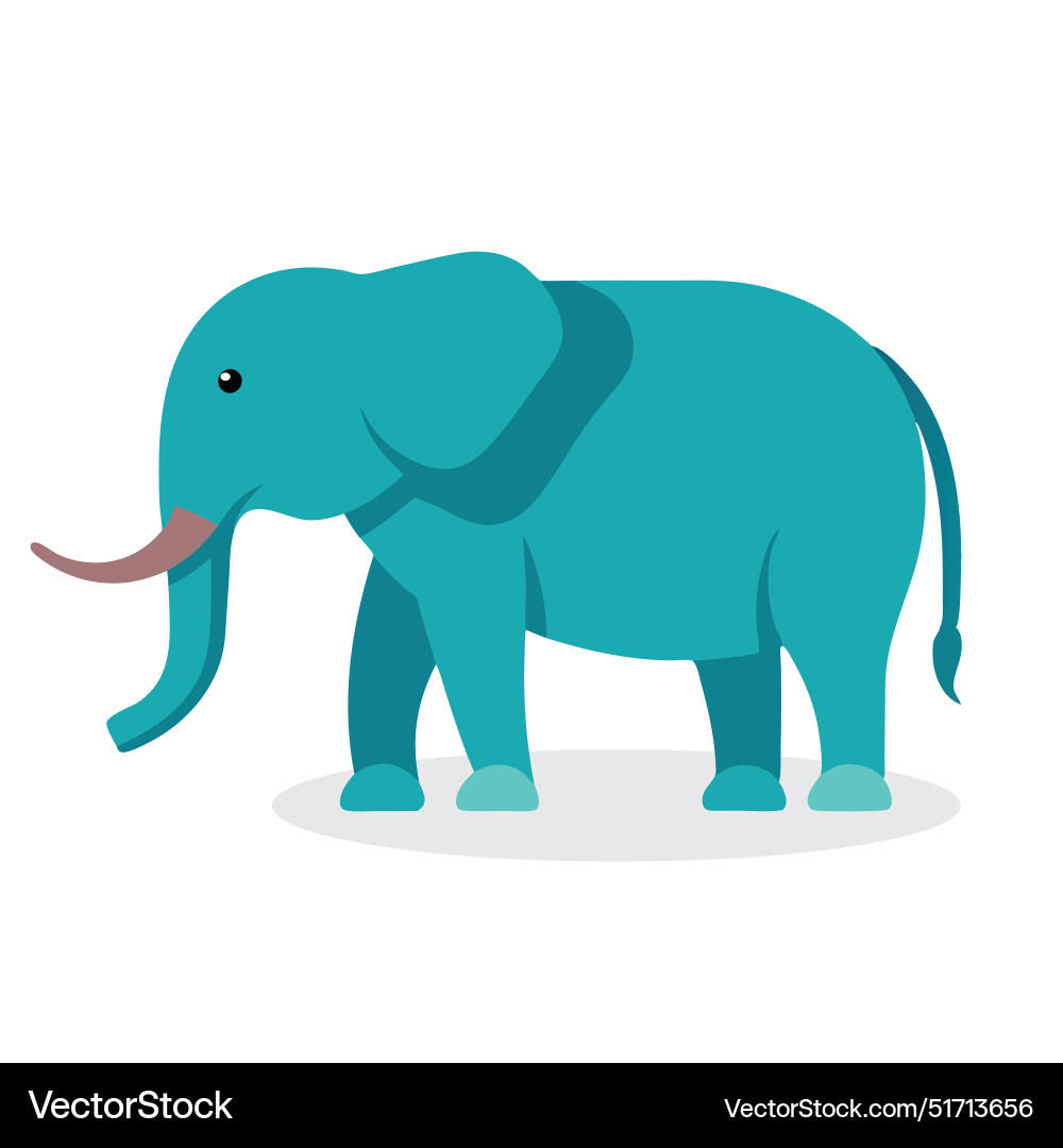 Elephant animal isolated flat on white background Vector Image