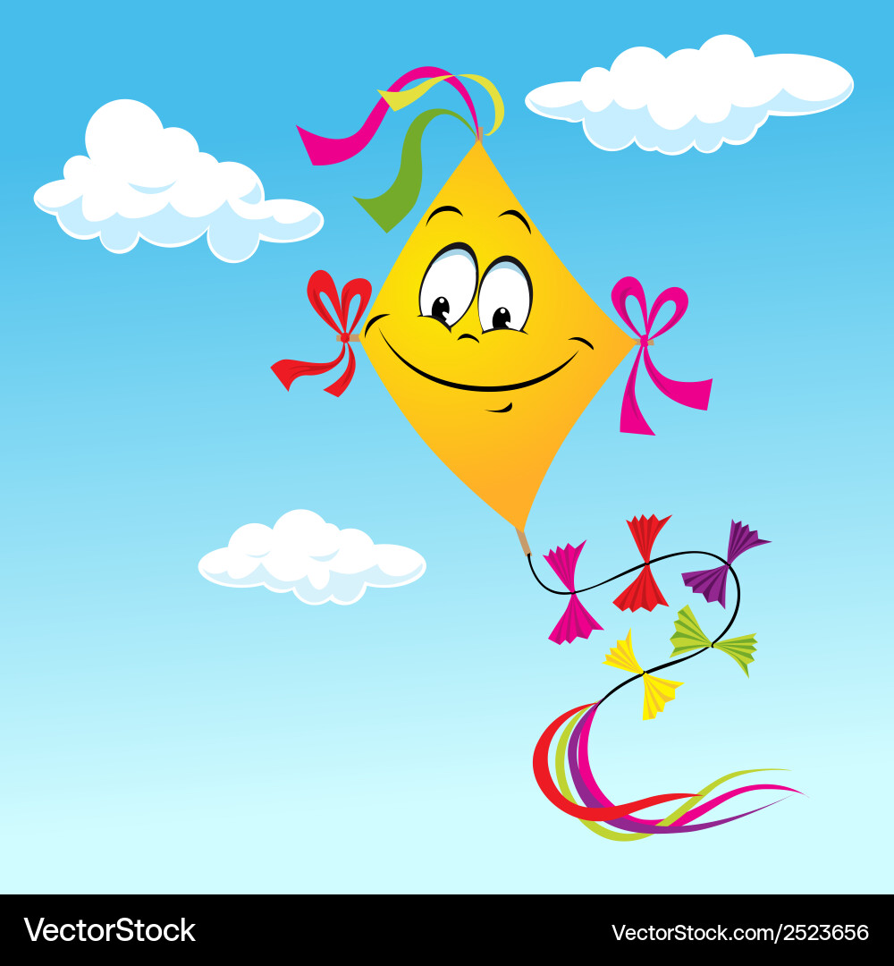 Kite cartoon Royalty Free Vector Image - VectorStock
