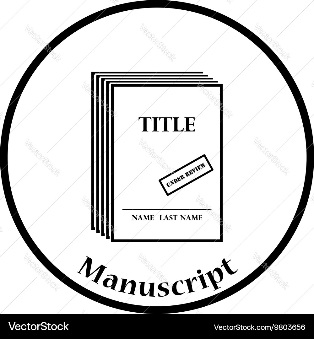 Manuscript under review icon Royalty Free Vector Image