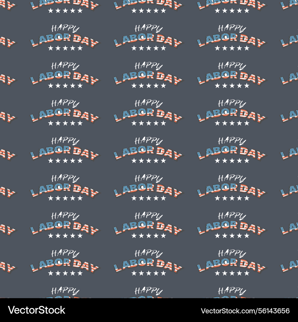 Seamless happy labor day pattern with usa-themed Vector Image
