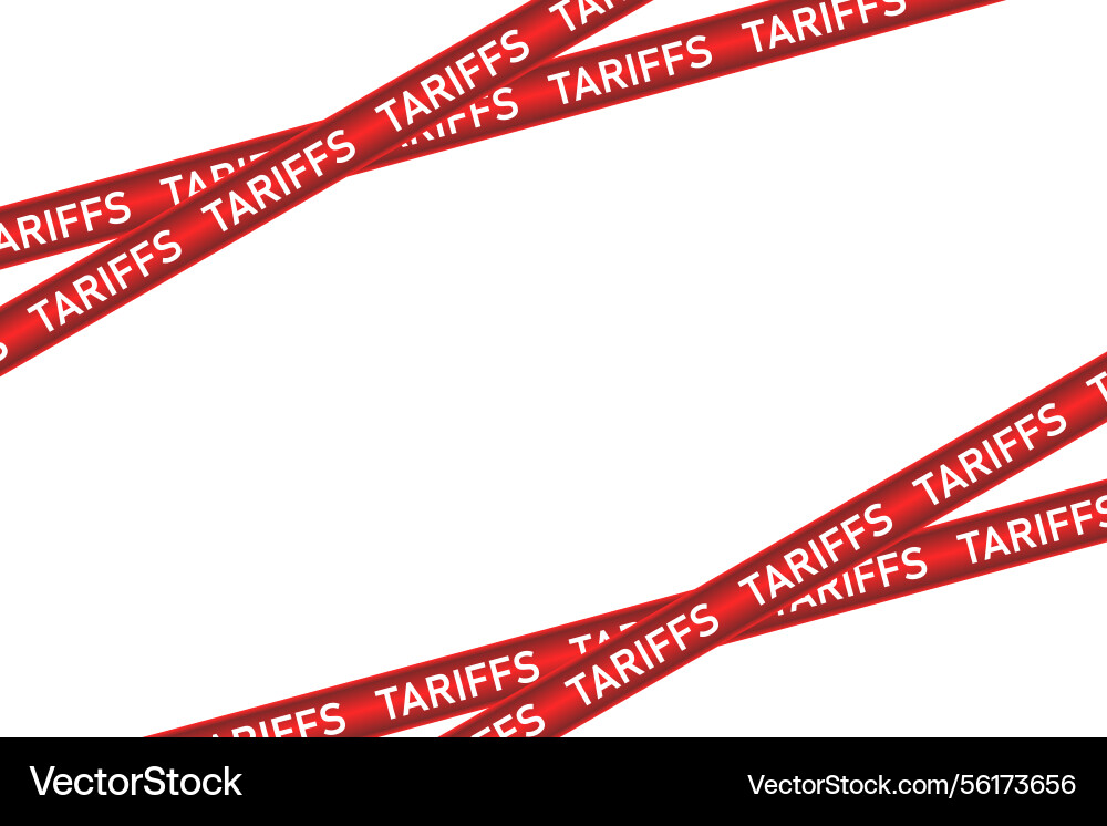 Tariff tape trade war policy concept design Vector Image