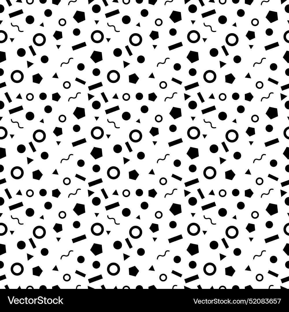 Black retro memphis style seamless pattern Vector Image
