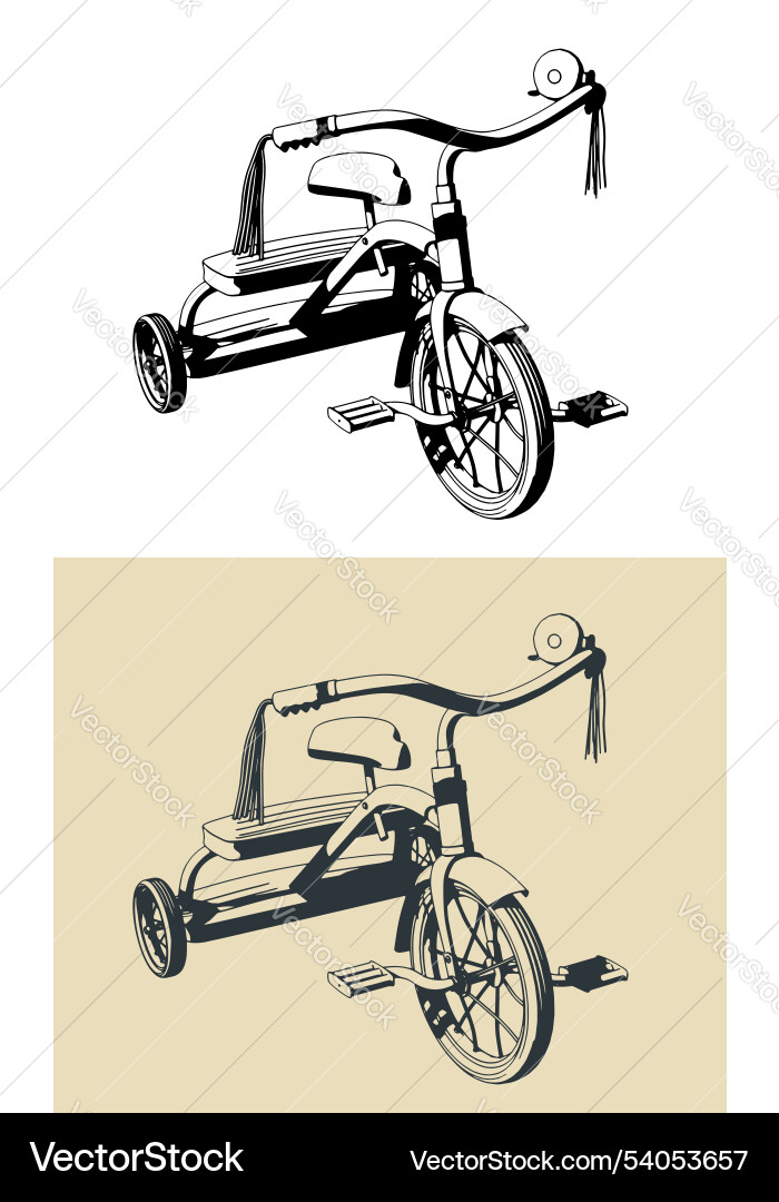 Children tricycle Royalty Free Vector Image - VectorStock