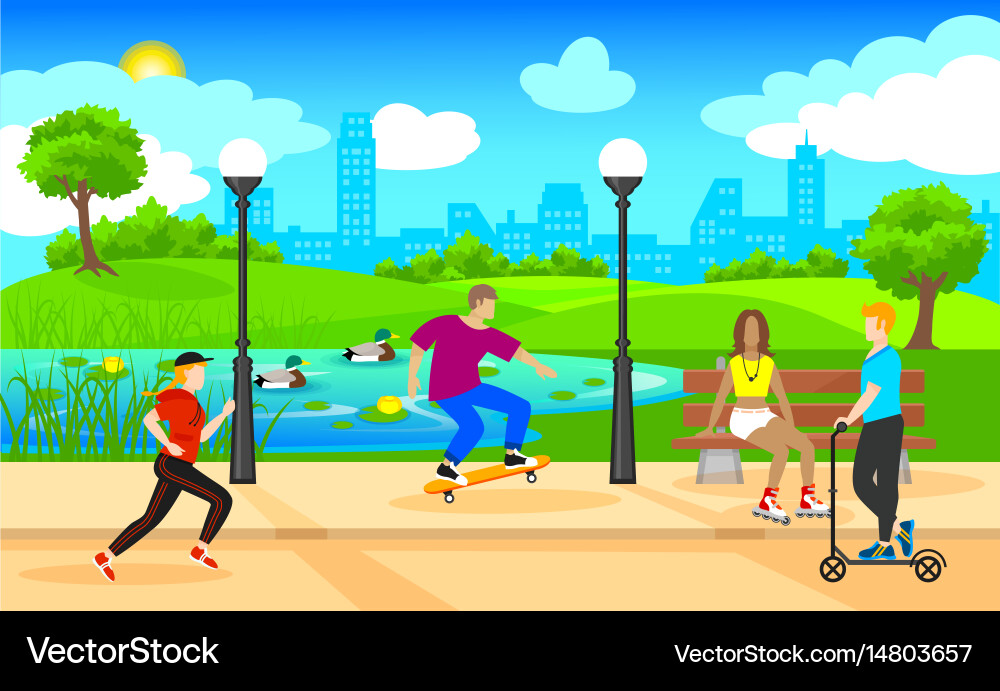Colorful active leisure background Royalty Free Vector Image