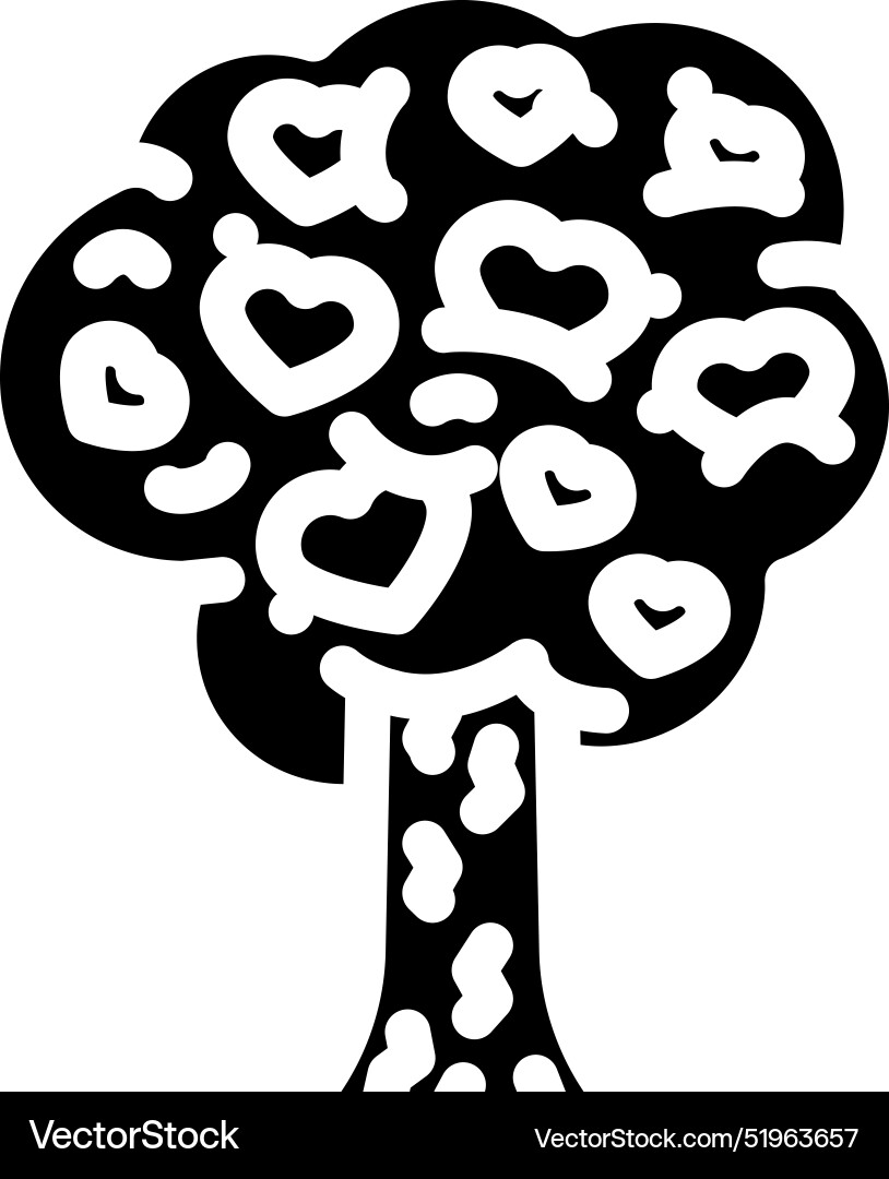 Love tree glyph icon Royalty Free Vector Image