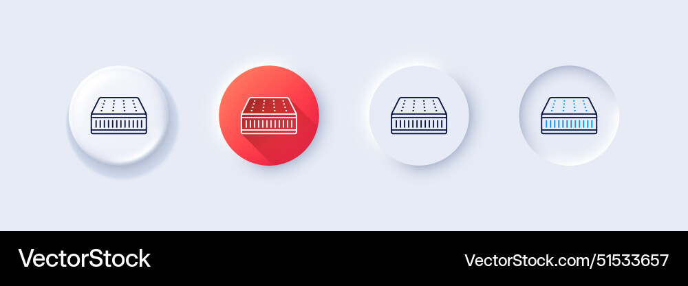 Mattress line icon orthopedic pad sign Royalty Free Vector