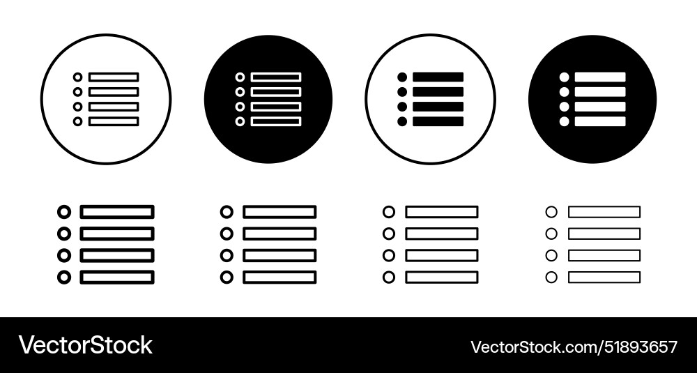 Menu icon set collection outline flat Royalty Free Vector