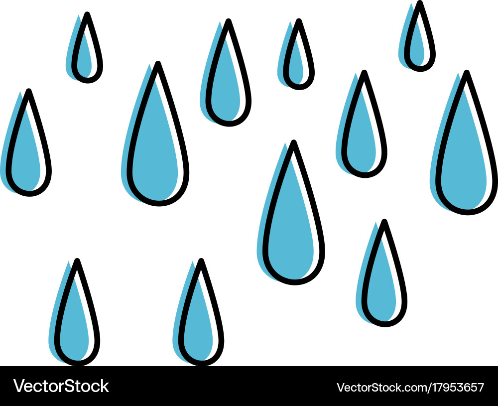 Rain drops isolated icon Royalty Free Vector Image