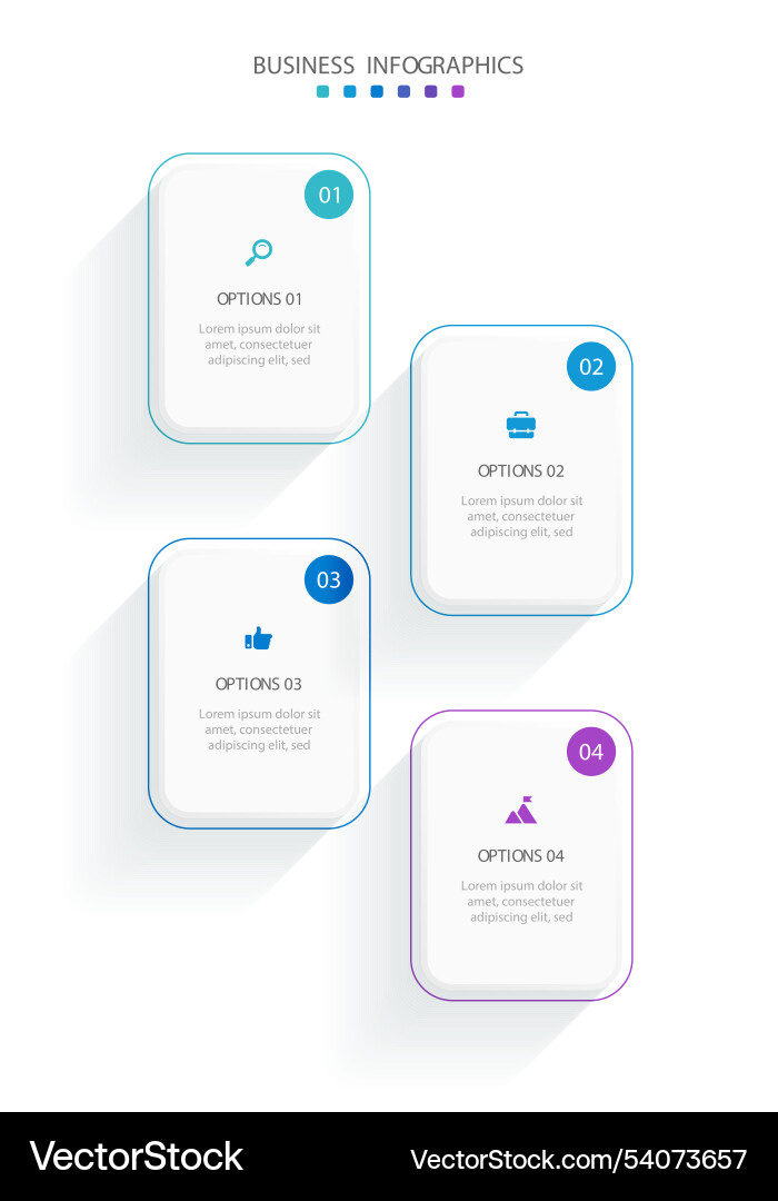 Vertical progress bar featuring 4 arrow-shaped Vector Image