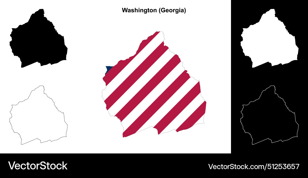 Washington outline map Royalty Free Vector Image