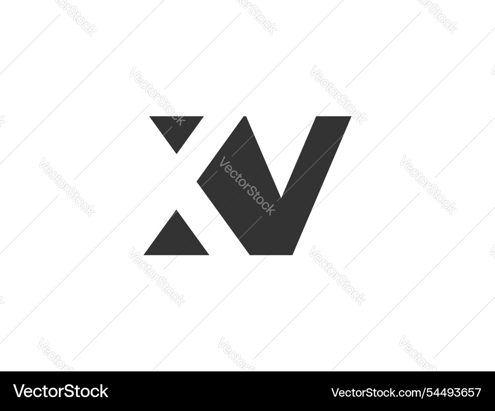Xv creative geometric initial based modern Vector Image