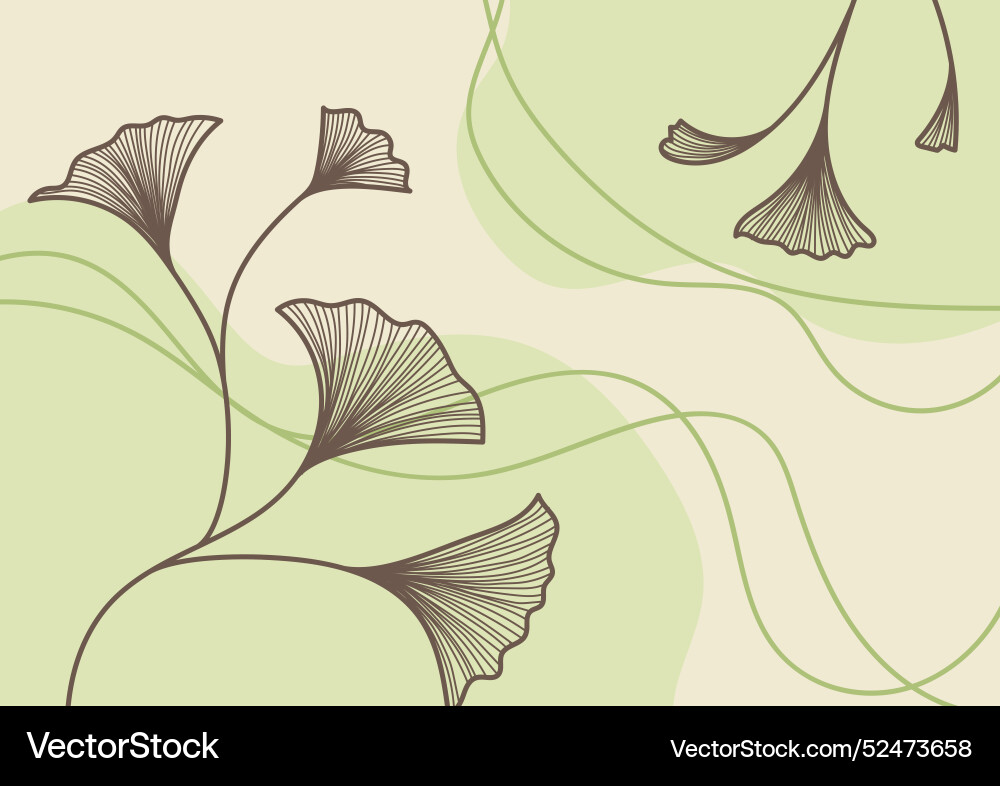Art flower line green abstract design background Vector Image