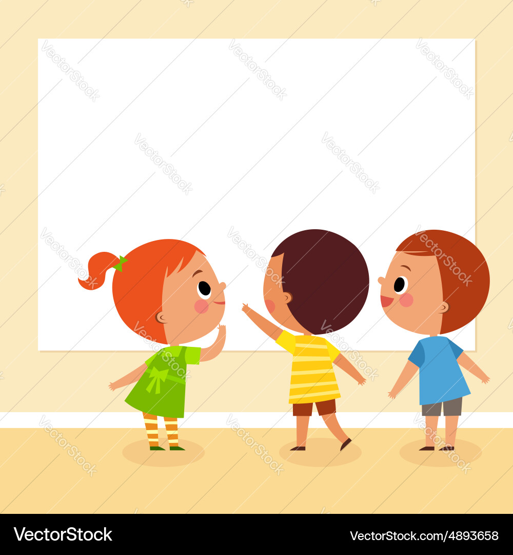 Children Observing Whiteboard Royalty Free Vector Image