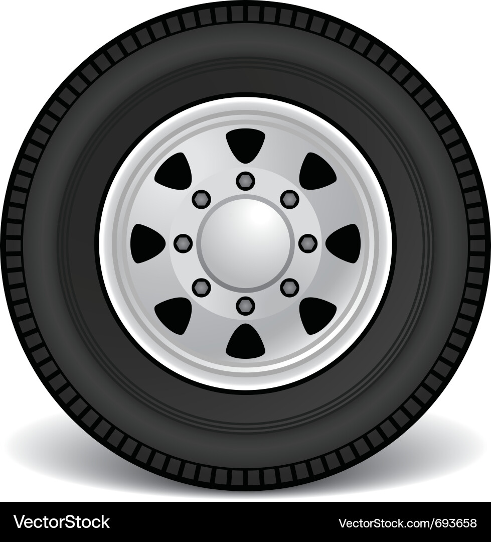 Heavy Duty Truck Wheel Royalty Free Vector Image