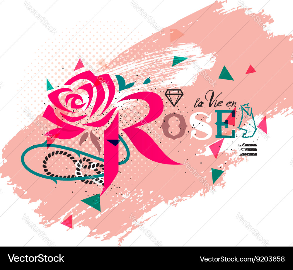 Rose lettering Royalty Free Vector Image - VectorStock