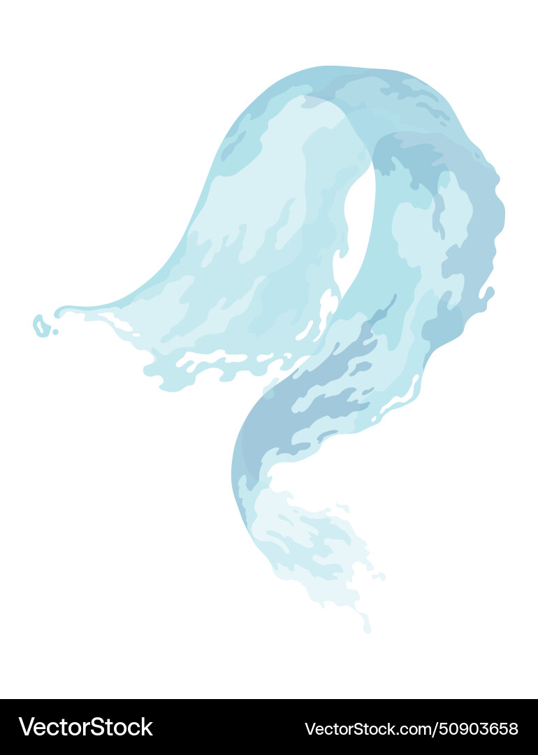 Water wave splash dynamic motion element aqua Vector Image