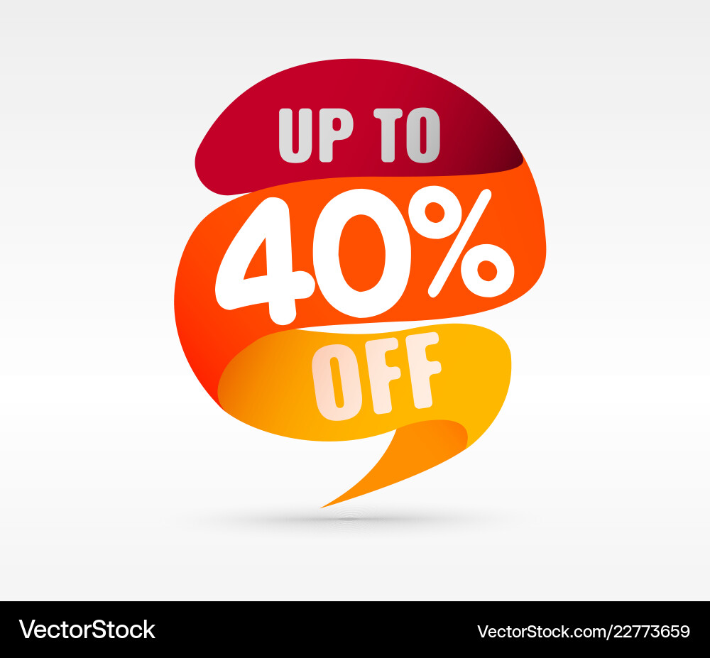 40 off discount sticker Royalty Free Vector Image
