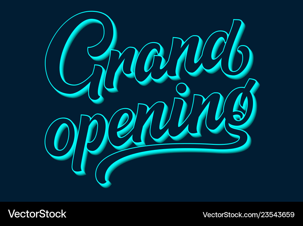 Elegant Grand Opening Lettering Royalty Free Vector Image