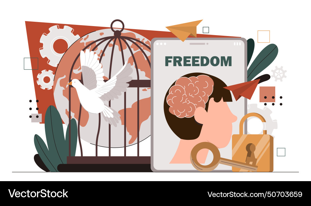 Inner freedom concept Royalty Free Vector Image