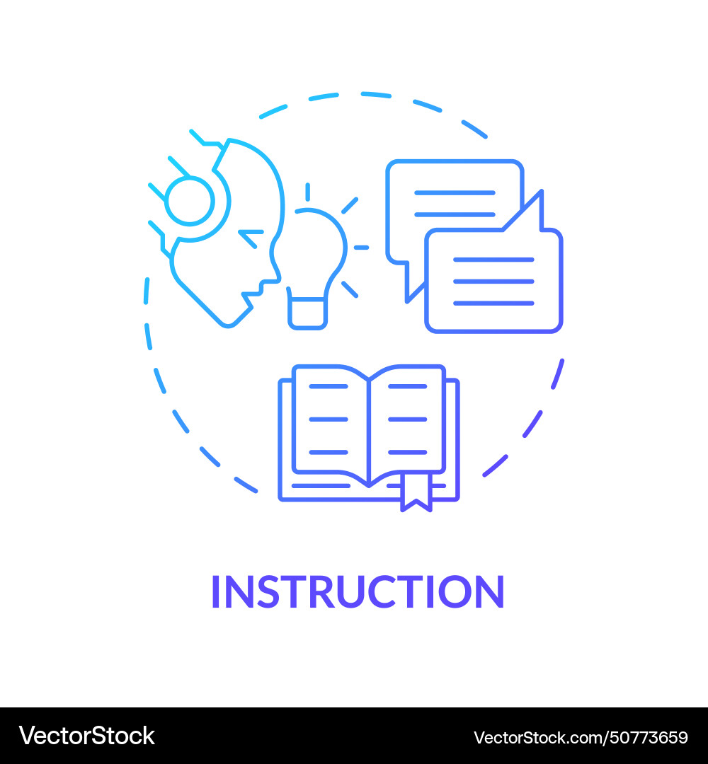Instruction blue gradient concept icon Royalty Free Vector