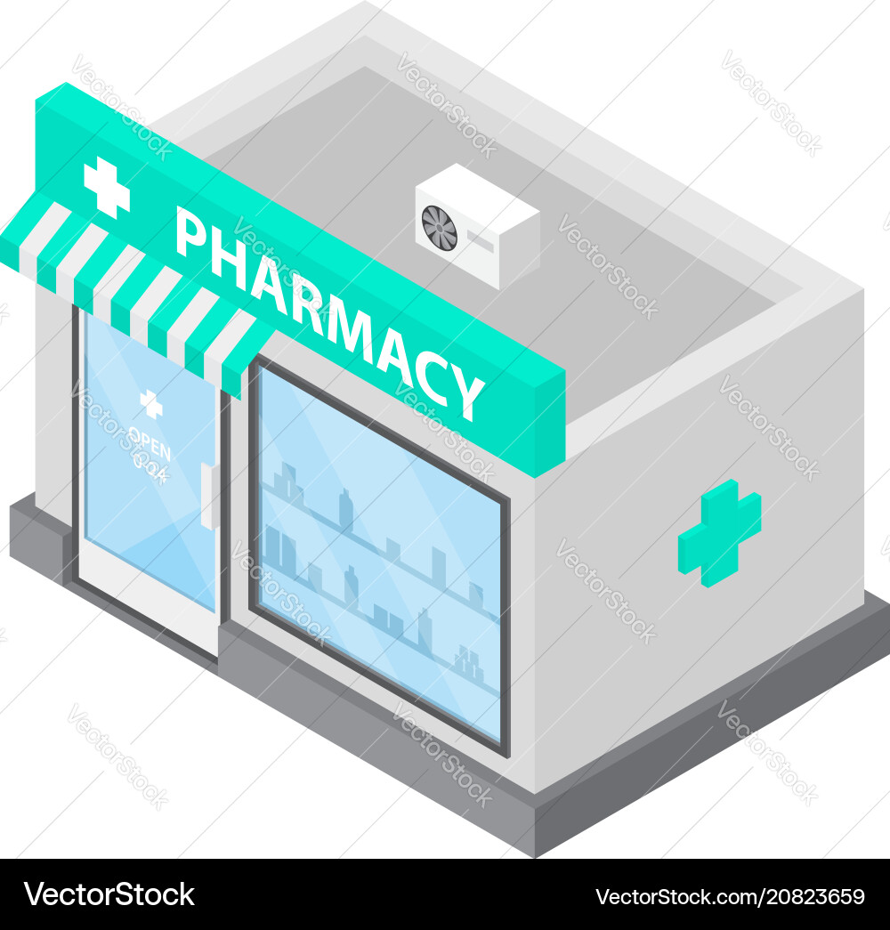 Isometric Pharmacy Icon Royalty Free Vector Image