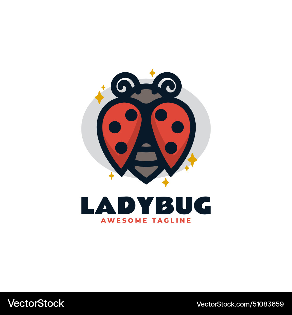 Logo ladybug simple mascot style Royalty Free Vector Image