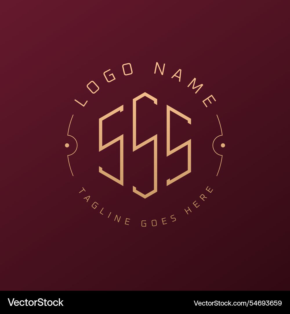 Luxury sss logo design elegant letter Royalty Free Vector