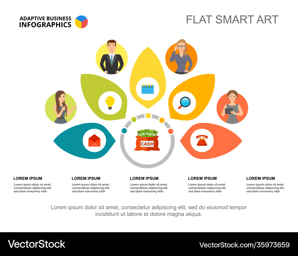 Management slide template Royalty Free Vector Image
