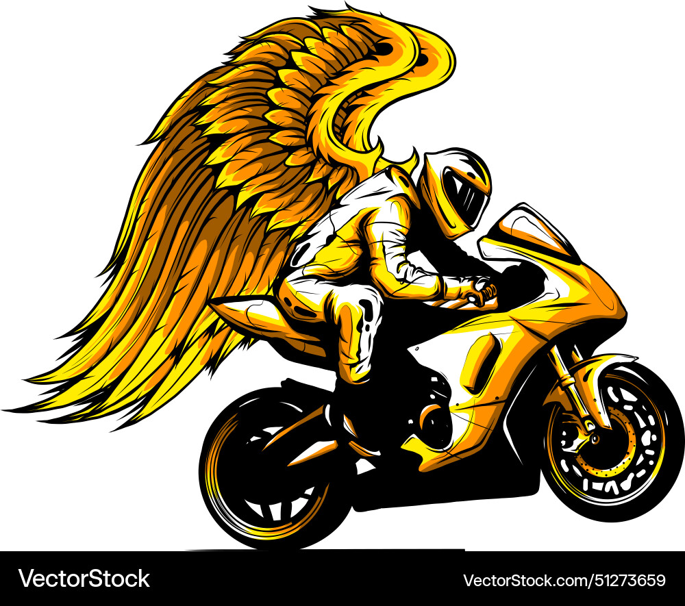 Motorcycle wings racing on white background Vector Image