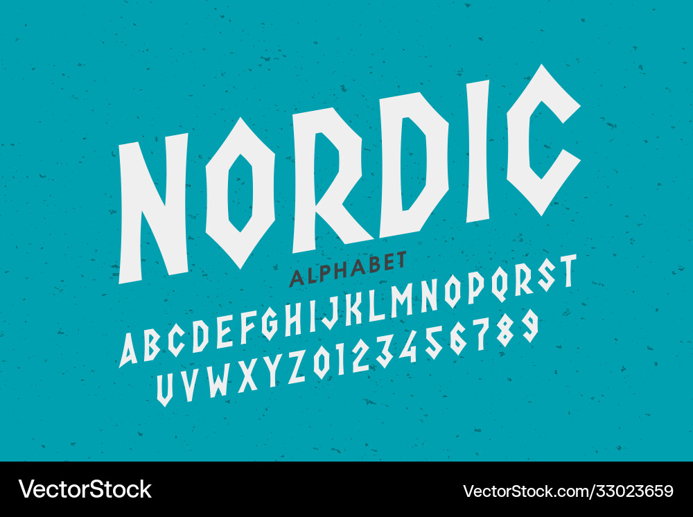 Nordic style font design alphabet letters Vector Image