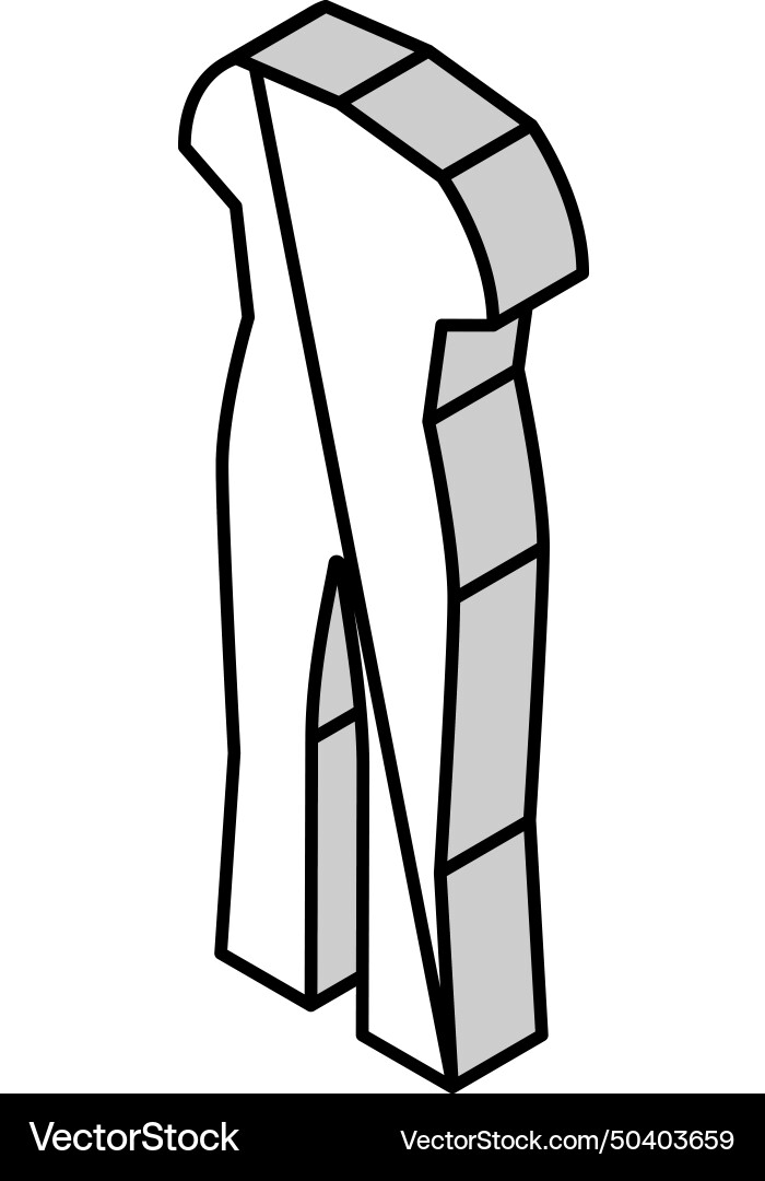 Overalls pants apparel isometric icon Royalty Free Vector