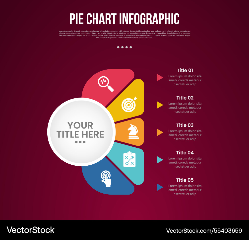 Pie chart base template infographic with big Vector Image Pie chart base template infographic with big Vector Image