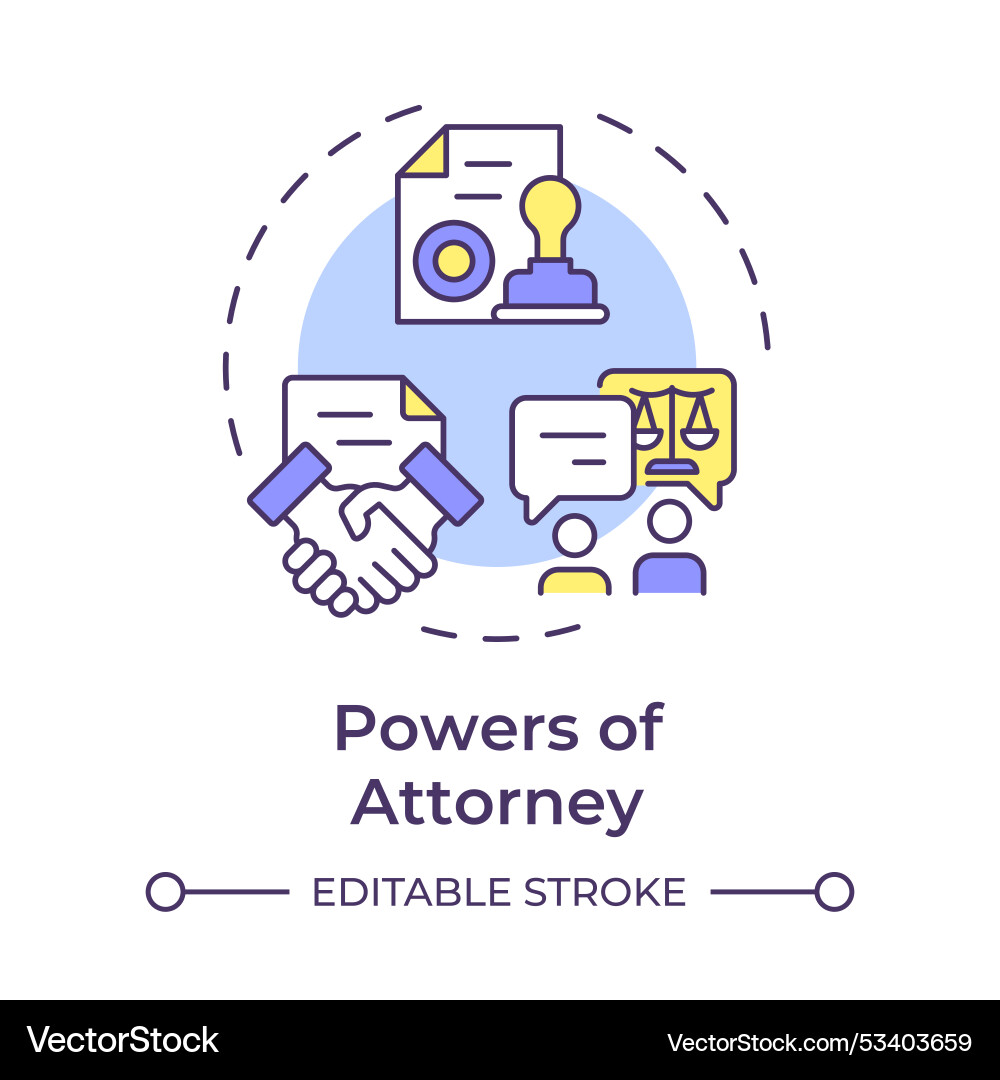 Powers of attorney multi color concept icon Vector Image