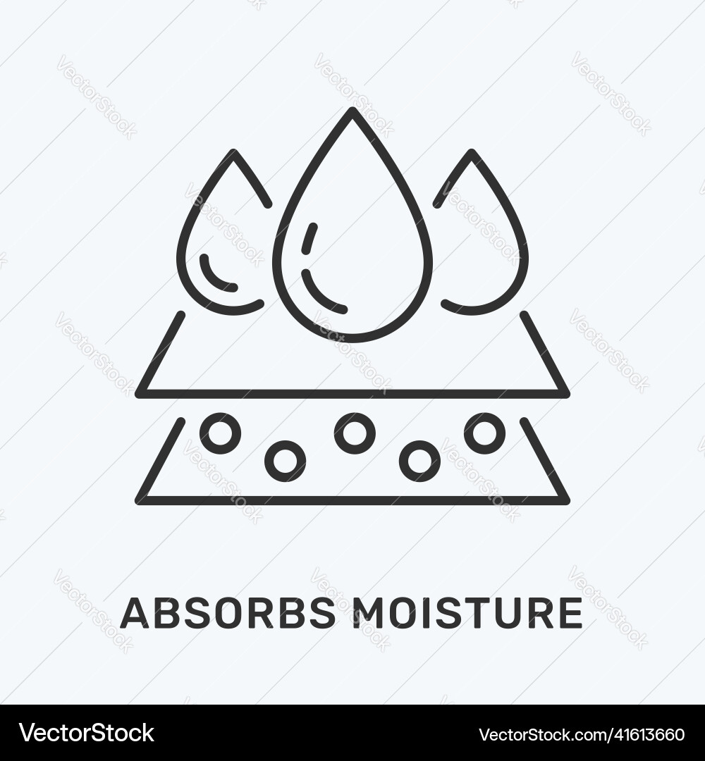 Absorb moisture line icon Royalty Free Vector Image