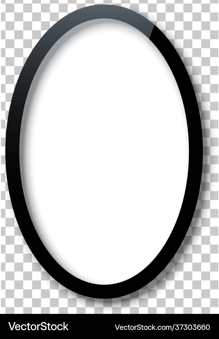 Black vertical oval frame template with empty Vector Image