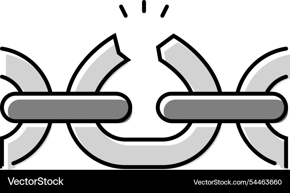 Broken link color icon Royalty Free Vector Image