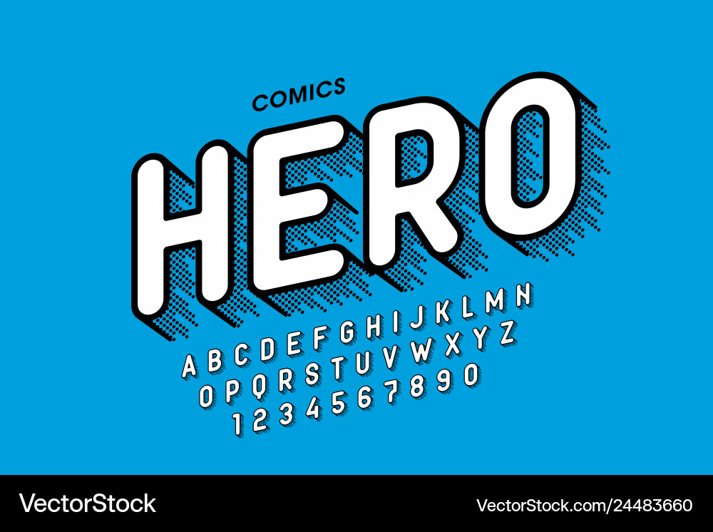Comics style font Royalty Free Vector Image - VectorStock