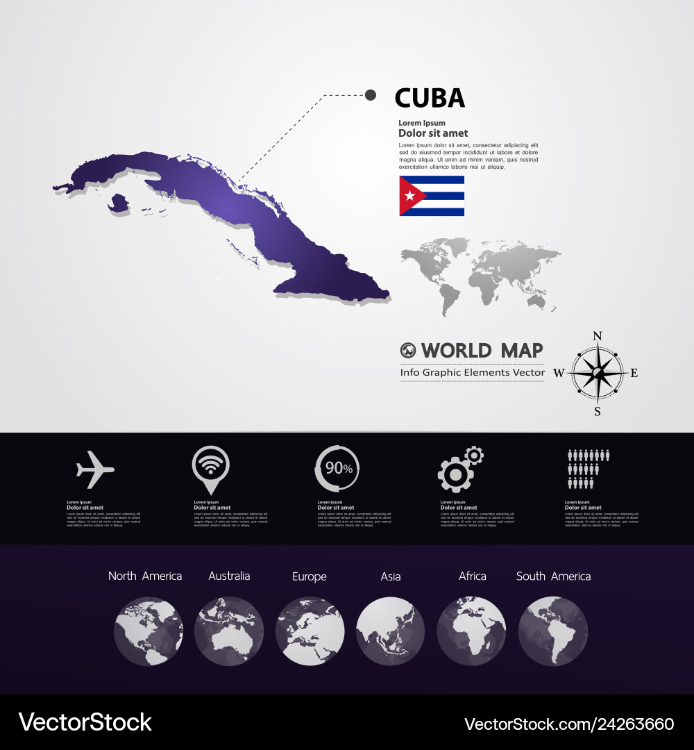 Cuba map Royalty Free Vector Image - VectorStock