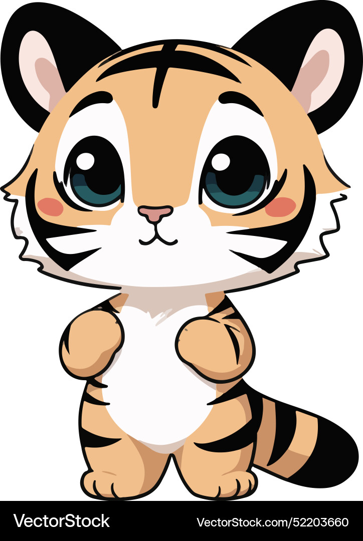 Cute tiger cub Royalty Free Vector Image - VectorStock