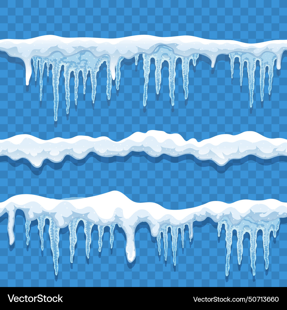 Ice cap borders set Royalty Free Vector Image - VectorStock