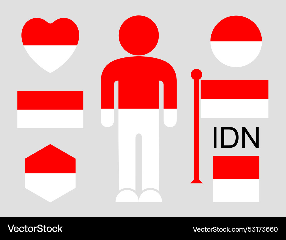 Indonesian flag Royalty Free Vector Image - VectorStock