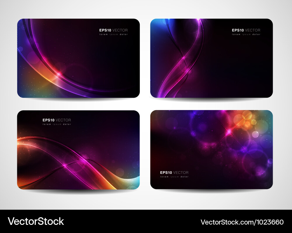 Magical light business cards Royalty Free Vector Image